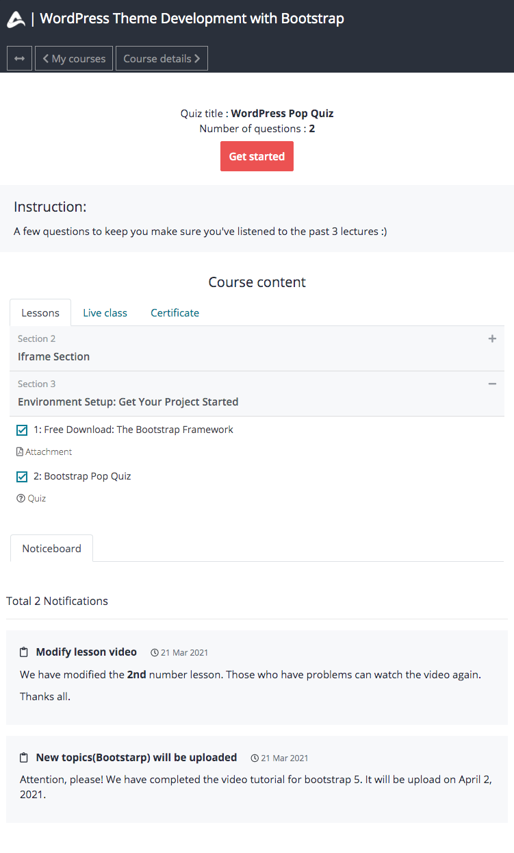 Academy LMS Noticeboard Addon by Creativeitem | CodeCanyon